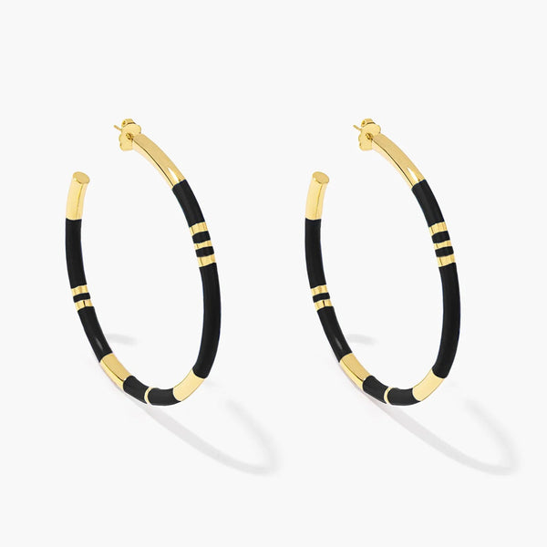 Aurelie Bidermann Positano Creole Hoops Large in Black – The Gate Boutique